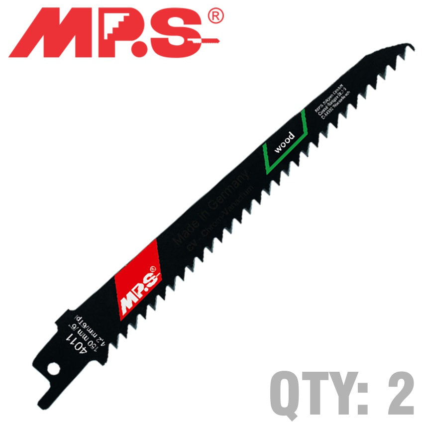 Mps Sabre Saw Blades 150Mm 6 Tpi 2 Pack Northern Bolt Tool