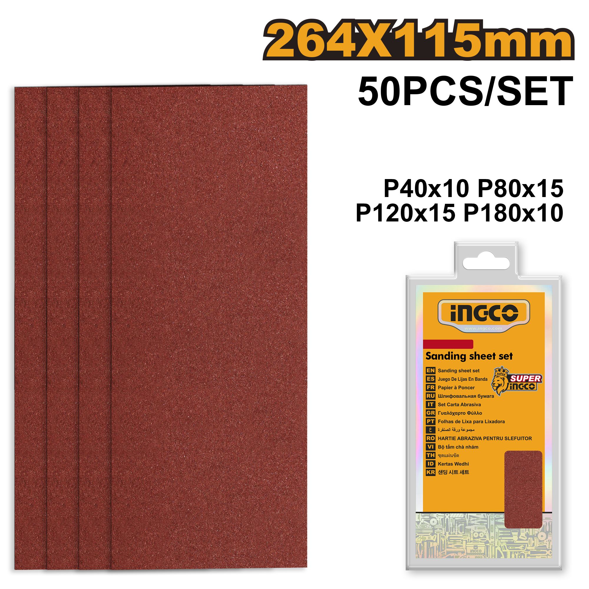 Ingco Sand Sheet Set 50Pcs – Northern Bolt & Tool
