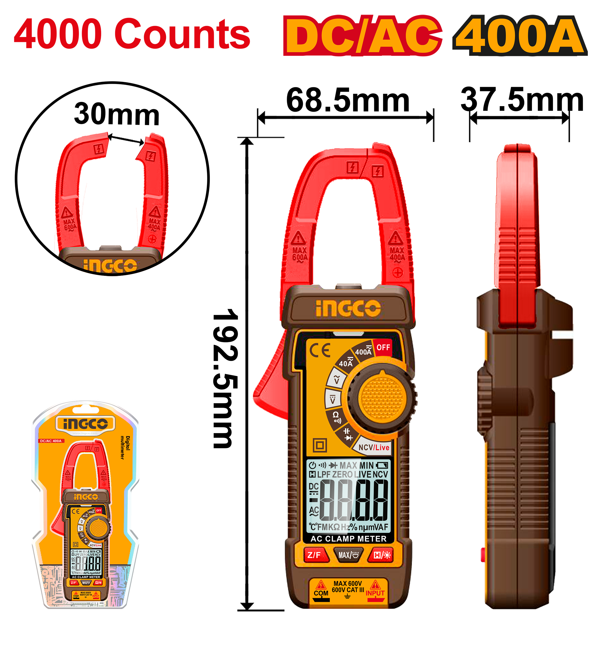 Ingco DC/AC Clamp Meter – Northern Bolt & Tool