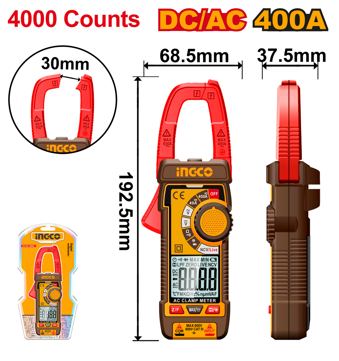 Ingco DC/AC Clamp Meter – Northern Bolt & Tool