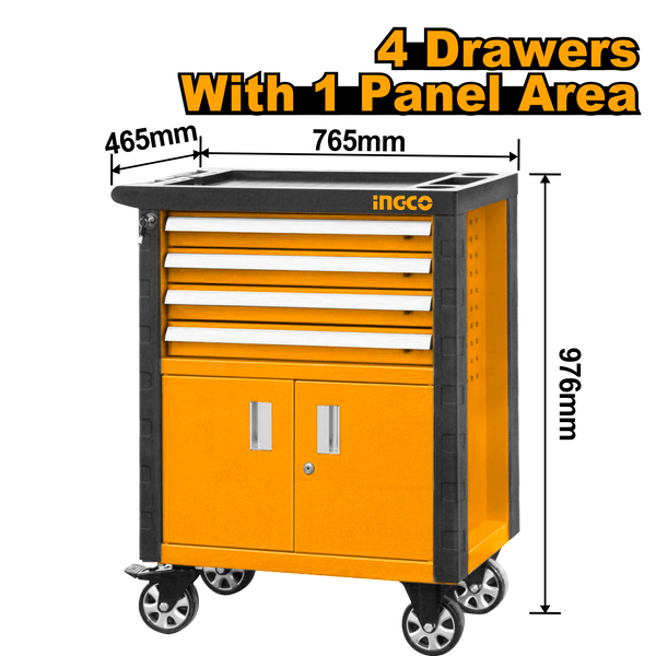 Ingco Roller Cabinet 4 Draw 765x465x976mm – Northern Bolt & Tool