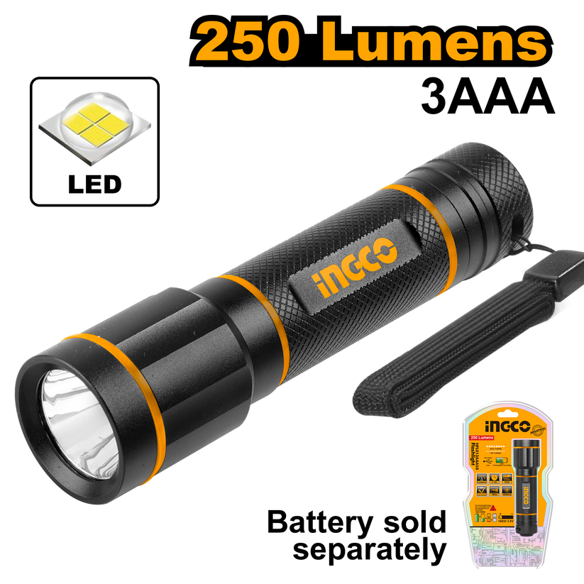 Ingco Torch Flash Light Led 250 Lumens – Northern Bolt & Tool