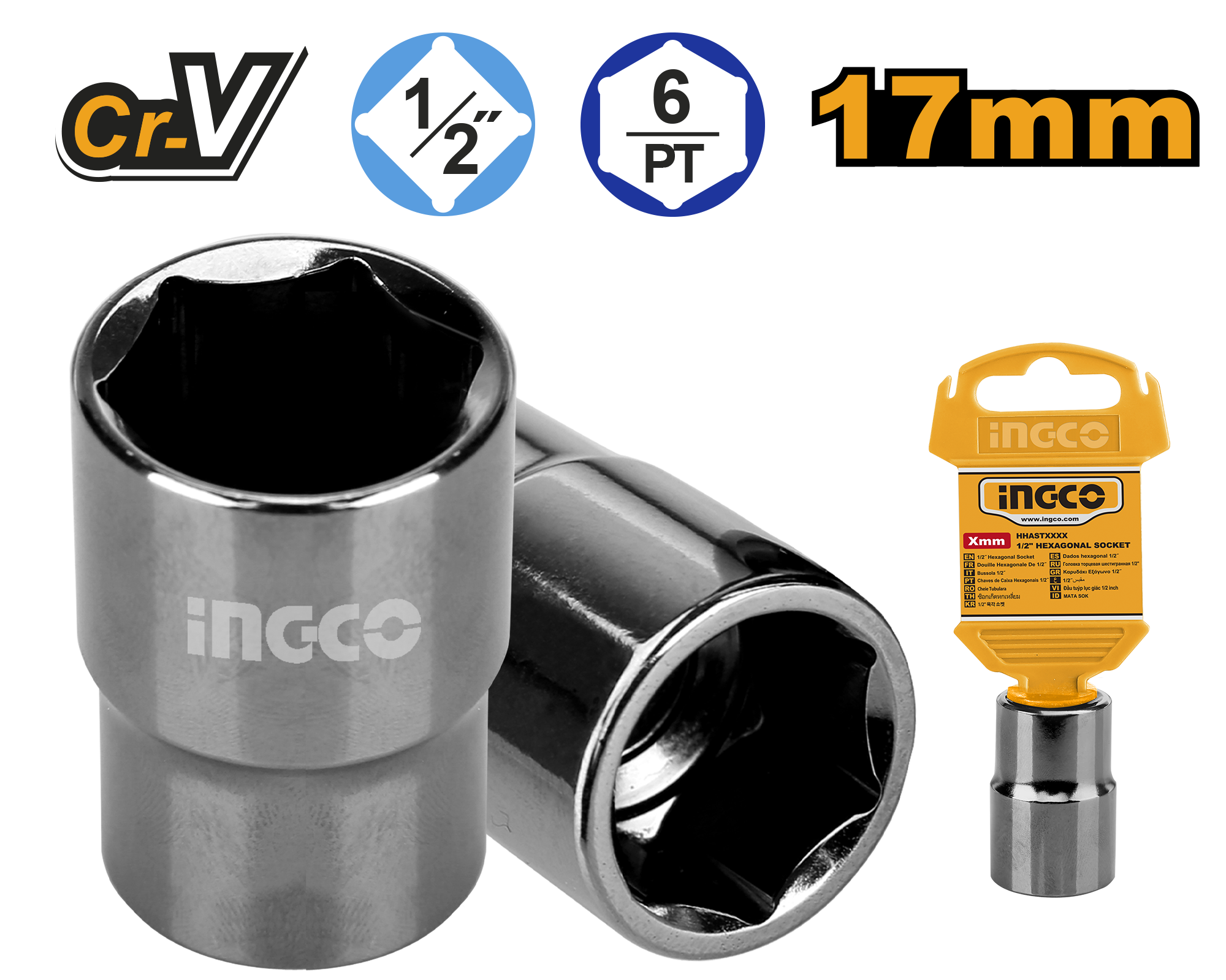 Ingco Socket Hex 1/2Dr 6Pt 17Mm – Northern Bolt & Tool