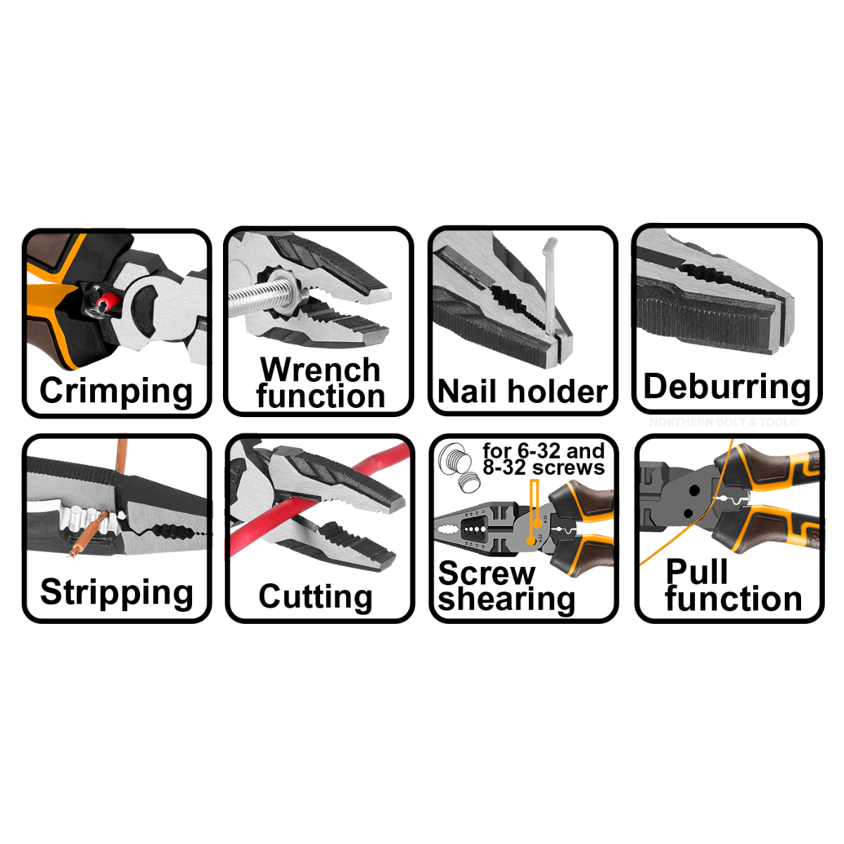 Ingco 8-in-1 Multi-Function Combination Pliers 200mm – Northern Bolt & Tool