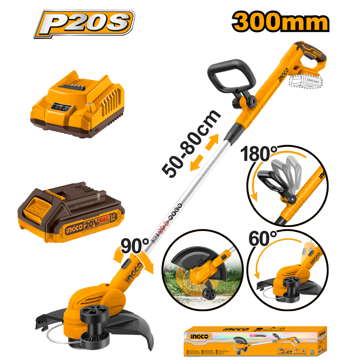 Ingco Cordless Grass Trimmer 20V Kit – Northern Bolt & Tool