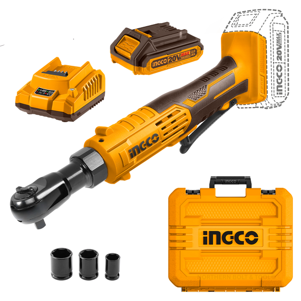 Ingco Cordless Ratchet 3/8" Dr 20V Kit – Northern Bolt & Tool