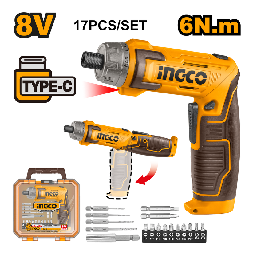 Ingco Cordless Screwdriver 6Nm 8V – Northern Bolt & Tool