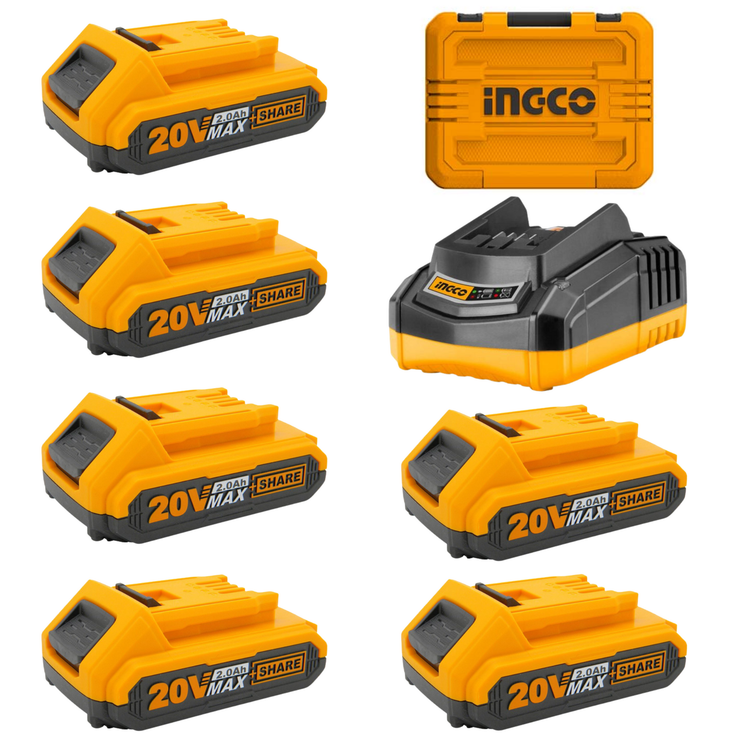 Special - Ingco 6X Li-Ion Battery Pack (2Ah) With Charger And Carry Ca ...