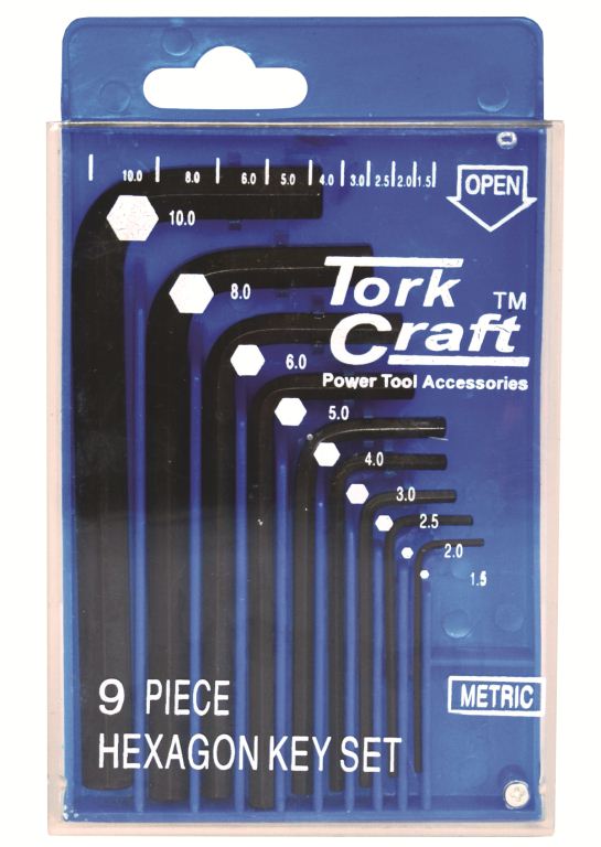 Tork Craft Hex Key Set 9Pc 1.5-10Mm Cr-V In Plastic Case – Northern ...